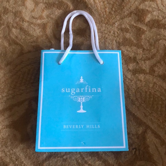 Other | Sugarfinabeverly Hills Cute Small Paper Bag Wwhite Rope Handles ...